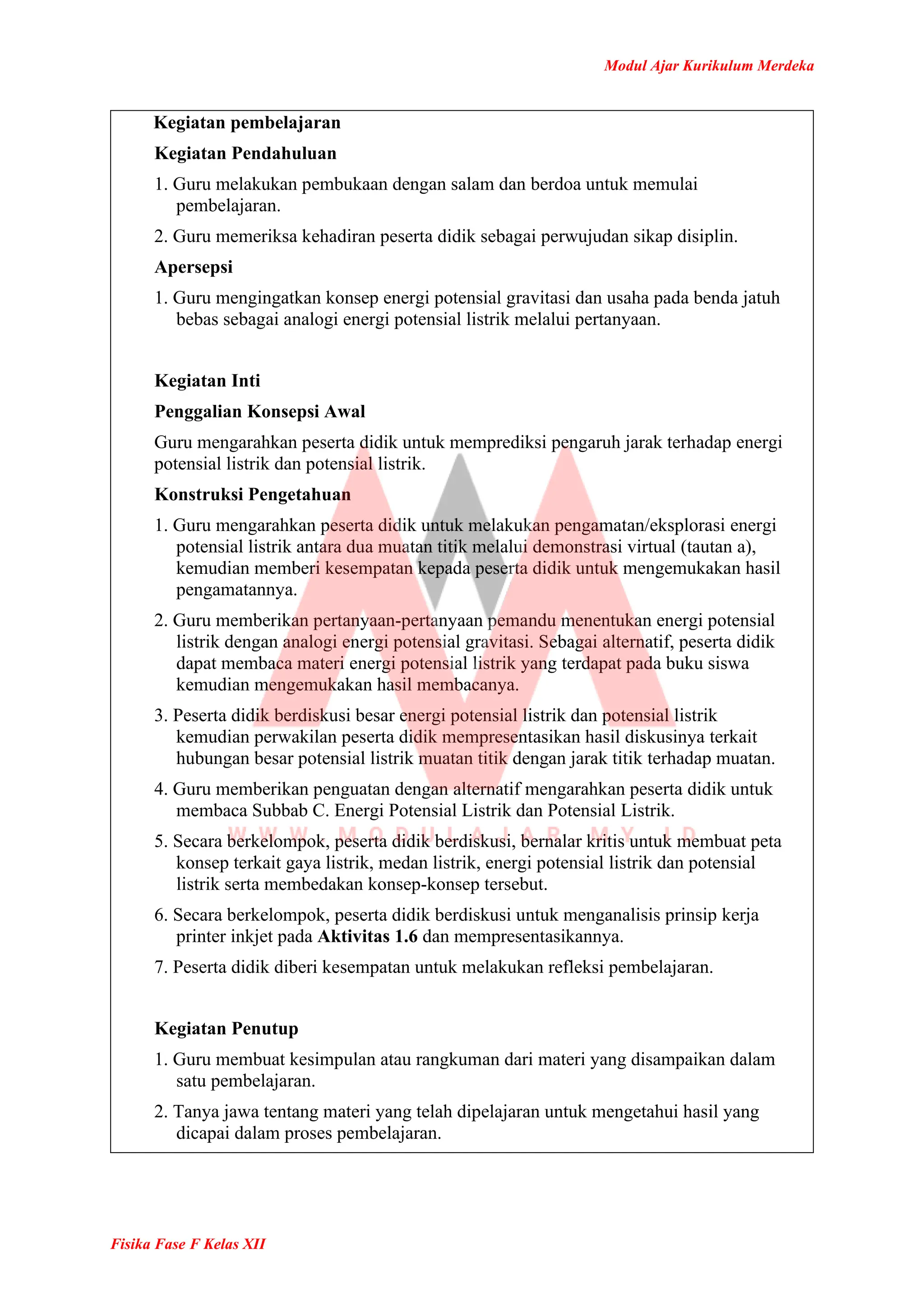Modul Ajar Fisika Kelas 12 Kurikulum Merdeka | PDF