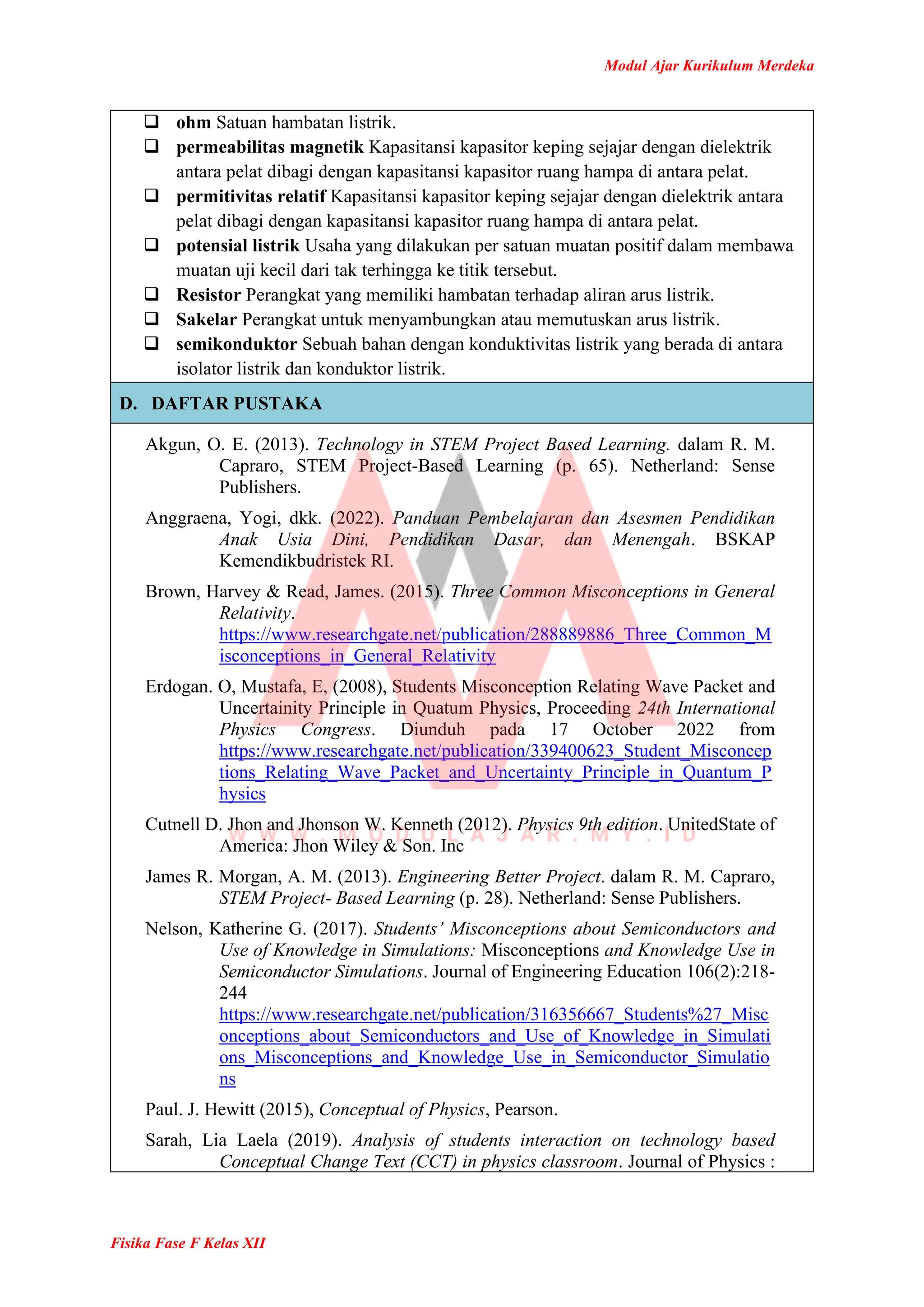 Modul Ajar Fisika Kelas 12 Kurikulum Merdeka | PDF