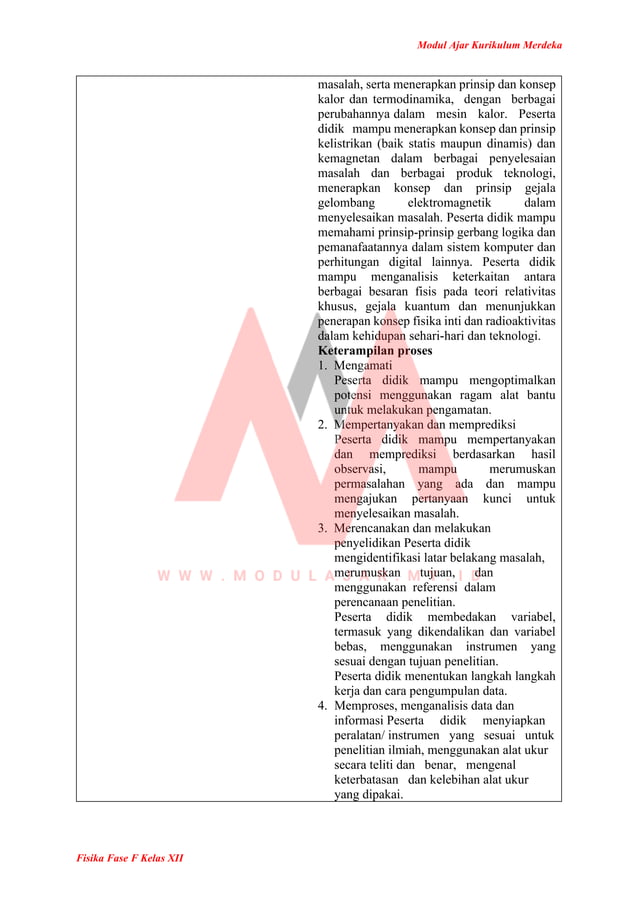 Modul Ajar Fisika Kelas 12 Kurikulum Merdeka | PDF
