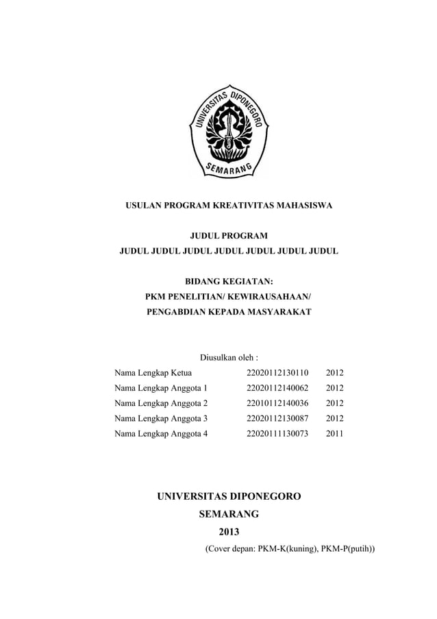 Contoh format pkm 2013 | DOC