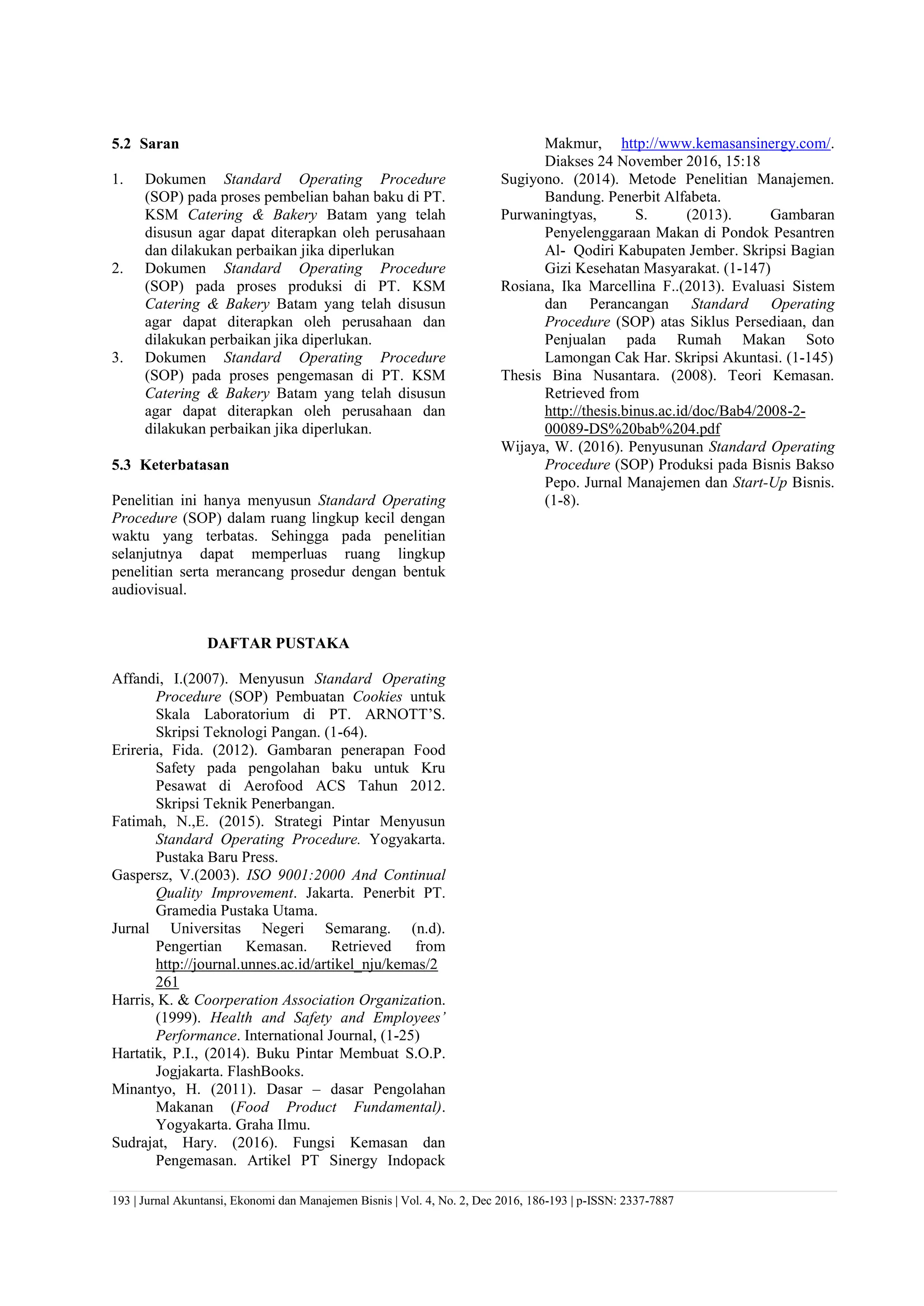 Contoh SOP PERANCANGAN STANDARD OPERATING PROCEDURE (SOP) PROSES ...