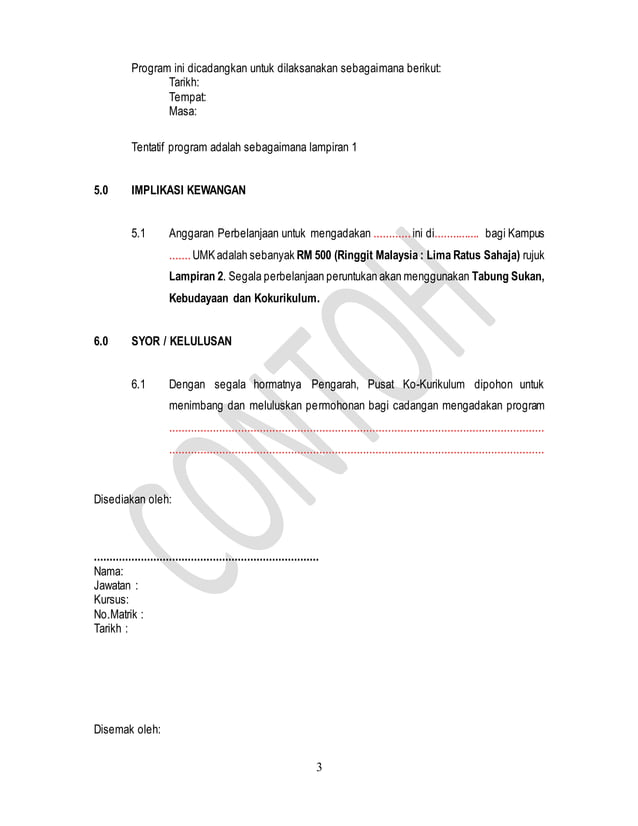 Contoh format terkini contoh kertas kerja kkb | PDF