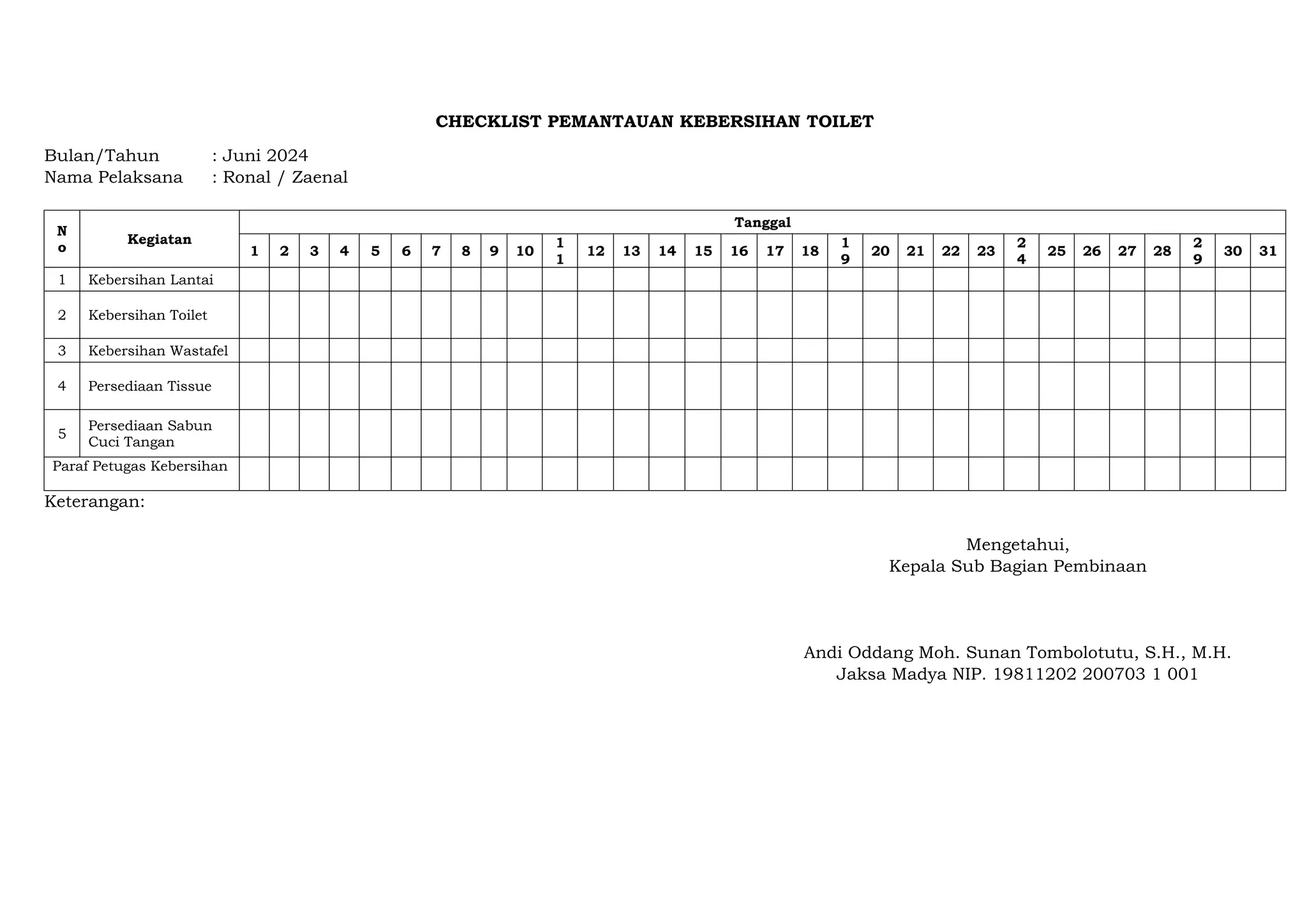 Contoh formulir Pemantauan Kebersihan.docx