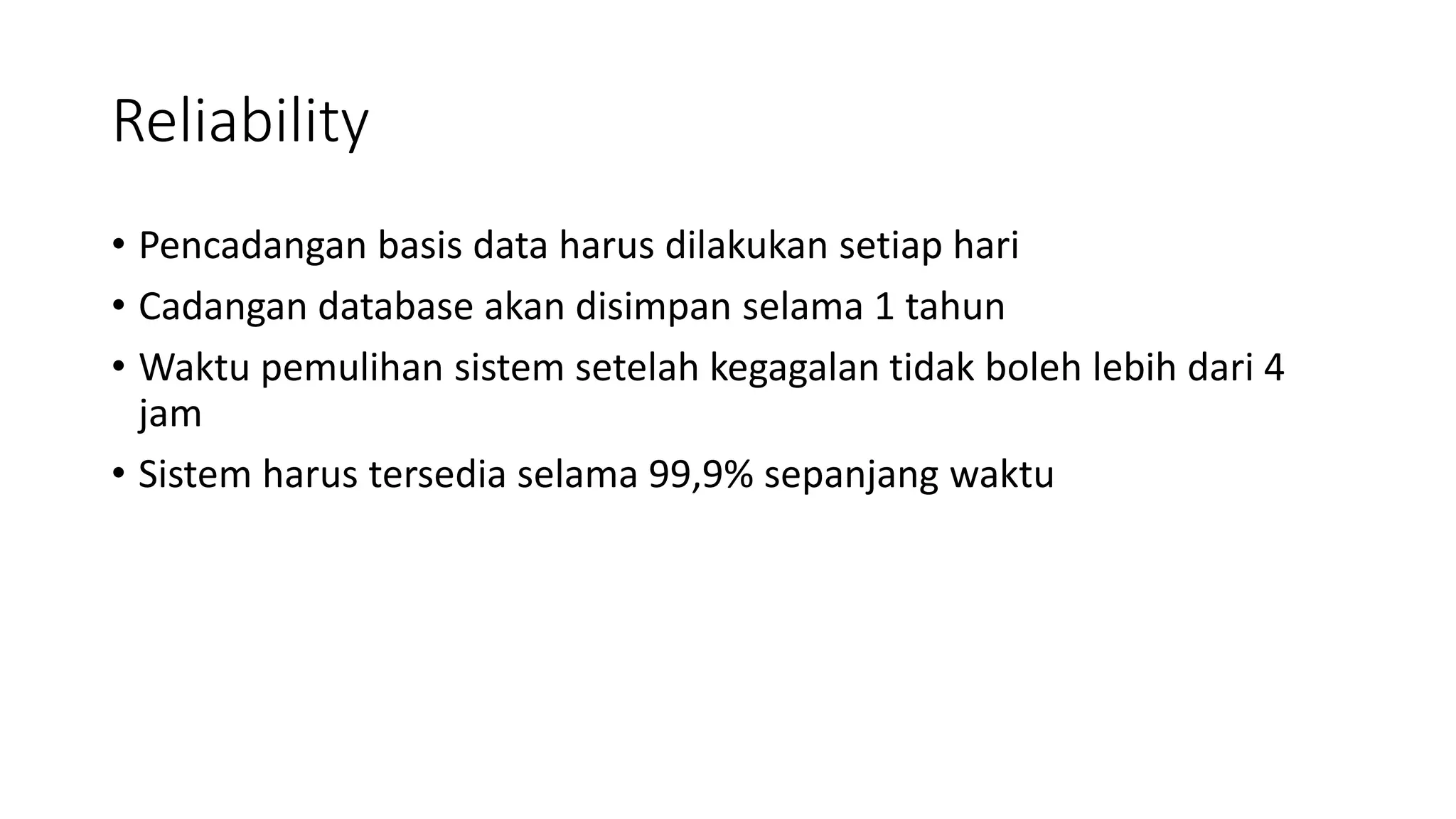 Pengantar tentang Functionality, Usability, Reliability, Performances ...