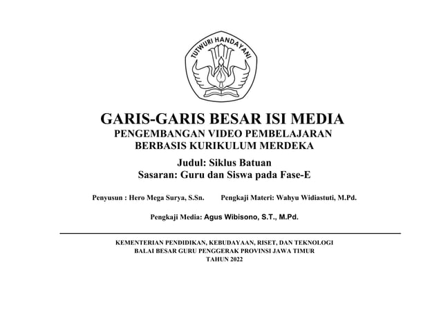 Contoh GBIM dalam pembuatan Video pembelajaran | PDF