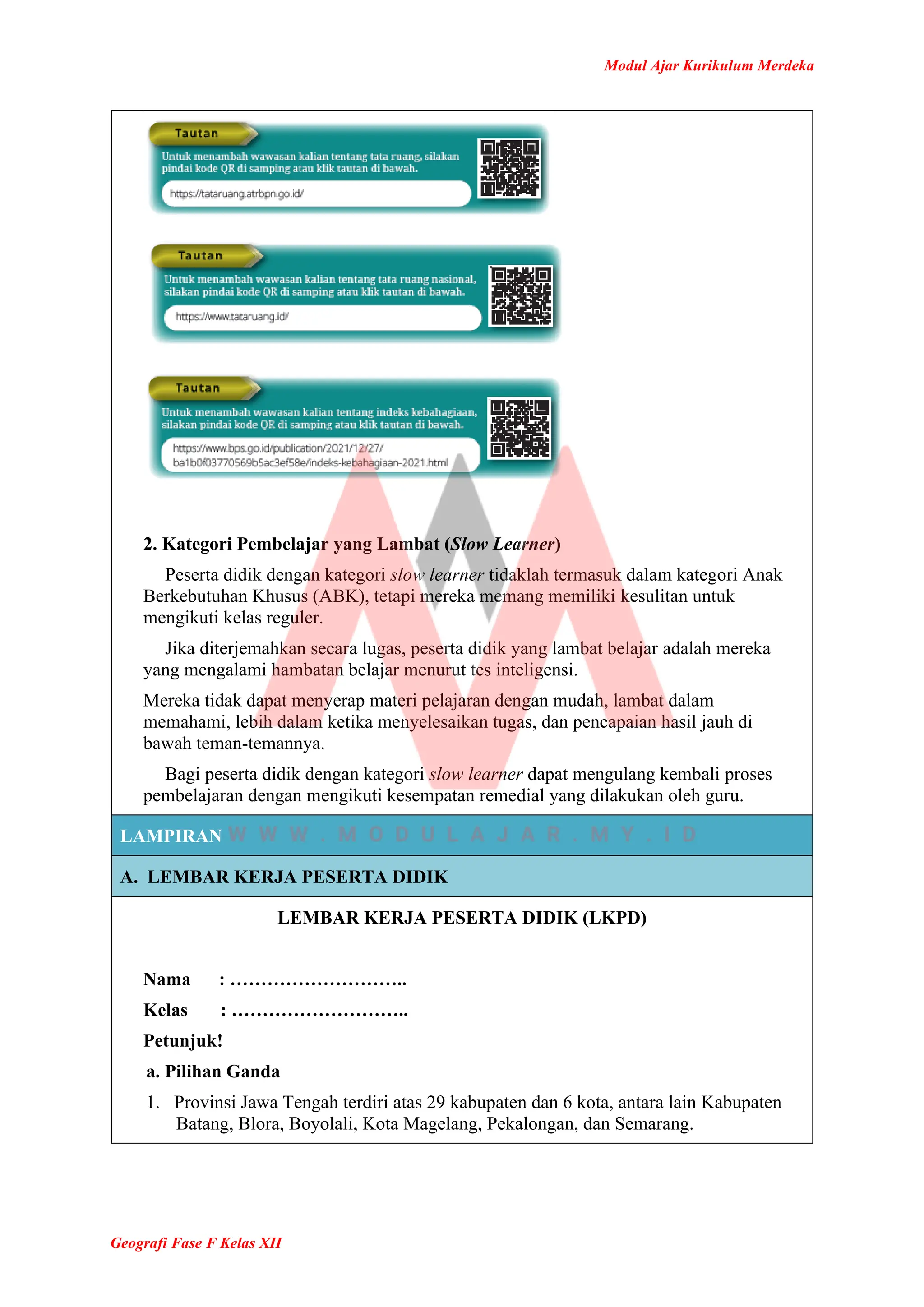 Modul Ajar Geografi Kelas 12 Kurikulum Merdeka | PDF