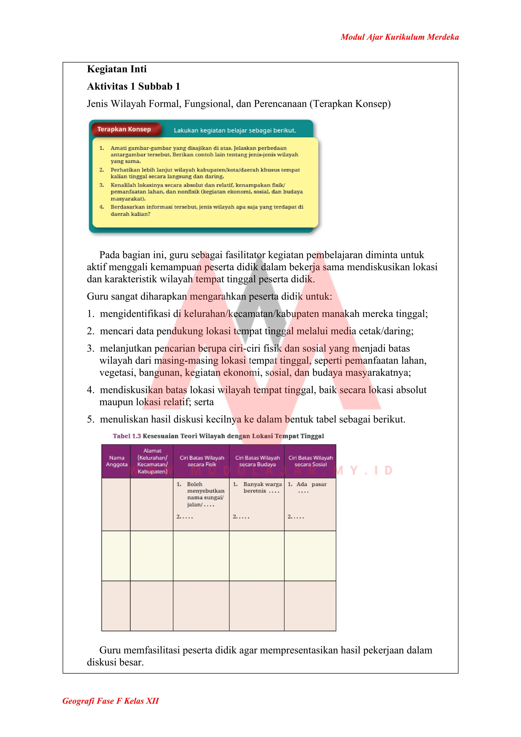 Modul Ajar Geografi Kelas 12 Kurikulum Merdeka | PDF
