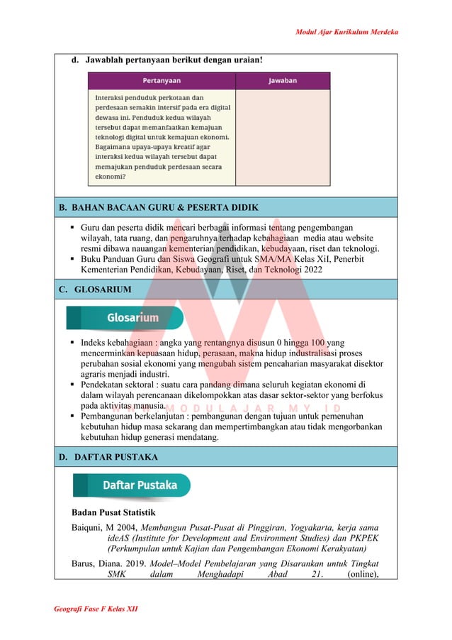 Modul Ajar Geografi Kelas 12 Kurikulum Merdeka | PDF