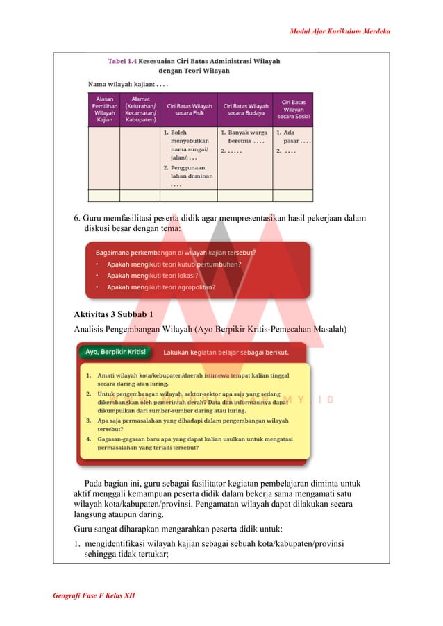 Modul Ajar Geografi Kelas 12 Kurikulum Merdeka | PDF