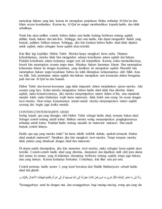 Contoh hadis ahad | DOCX