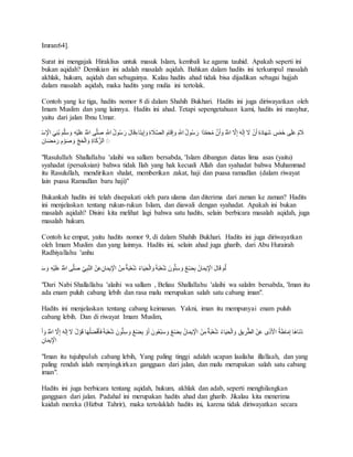 Contoh hadis ahad | DOCX