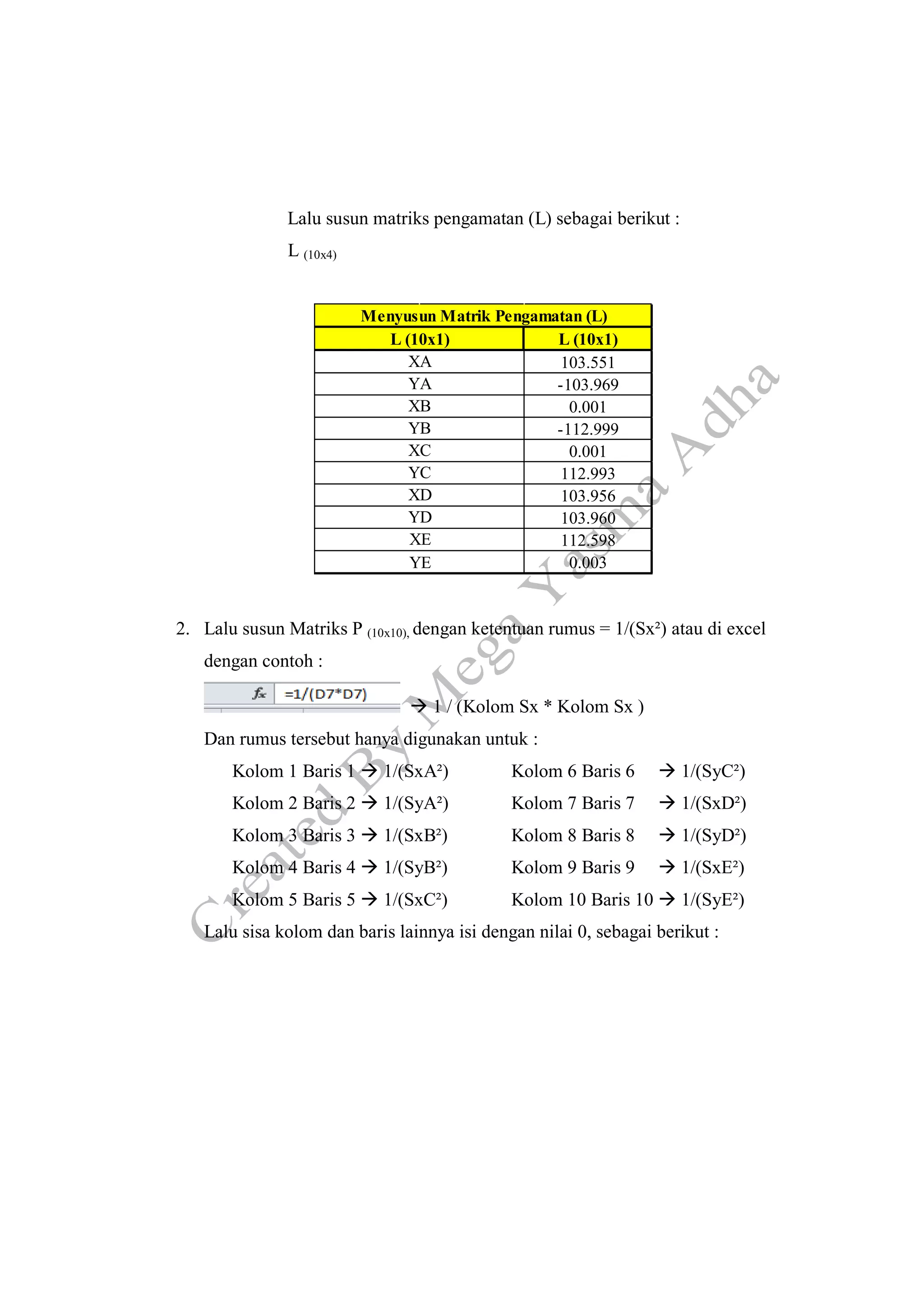 Contoh hitung perataan lanjut teknik geodesi | PDF