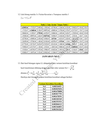 Contoh hitung perataan lanjut teknik geodesi | PDF