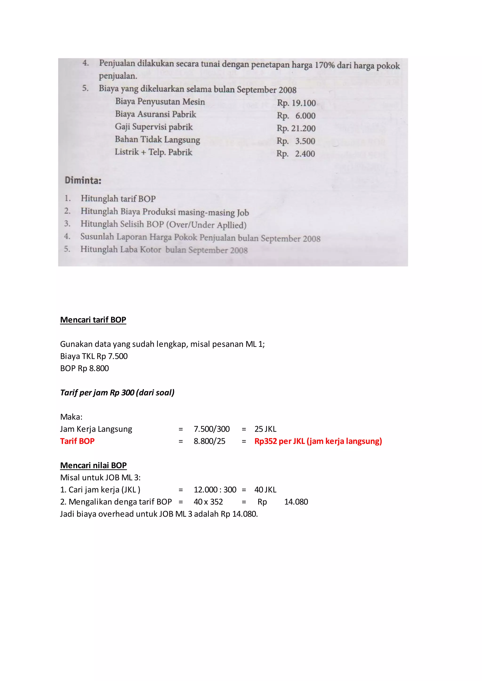 Contoh hpp pesanan | PDF