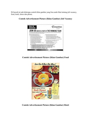 Contoh Advertisement Dalam Bahasa Inggris