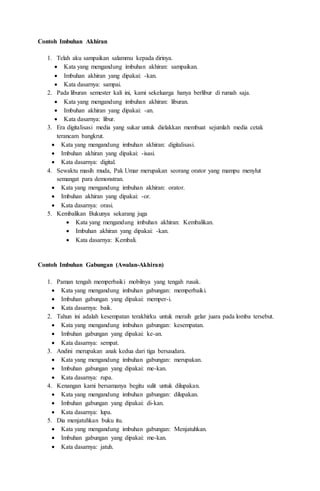 Contoh imbuhan awalan | DOCX