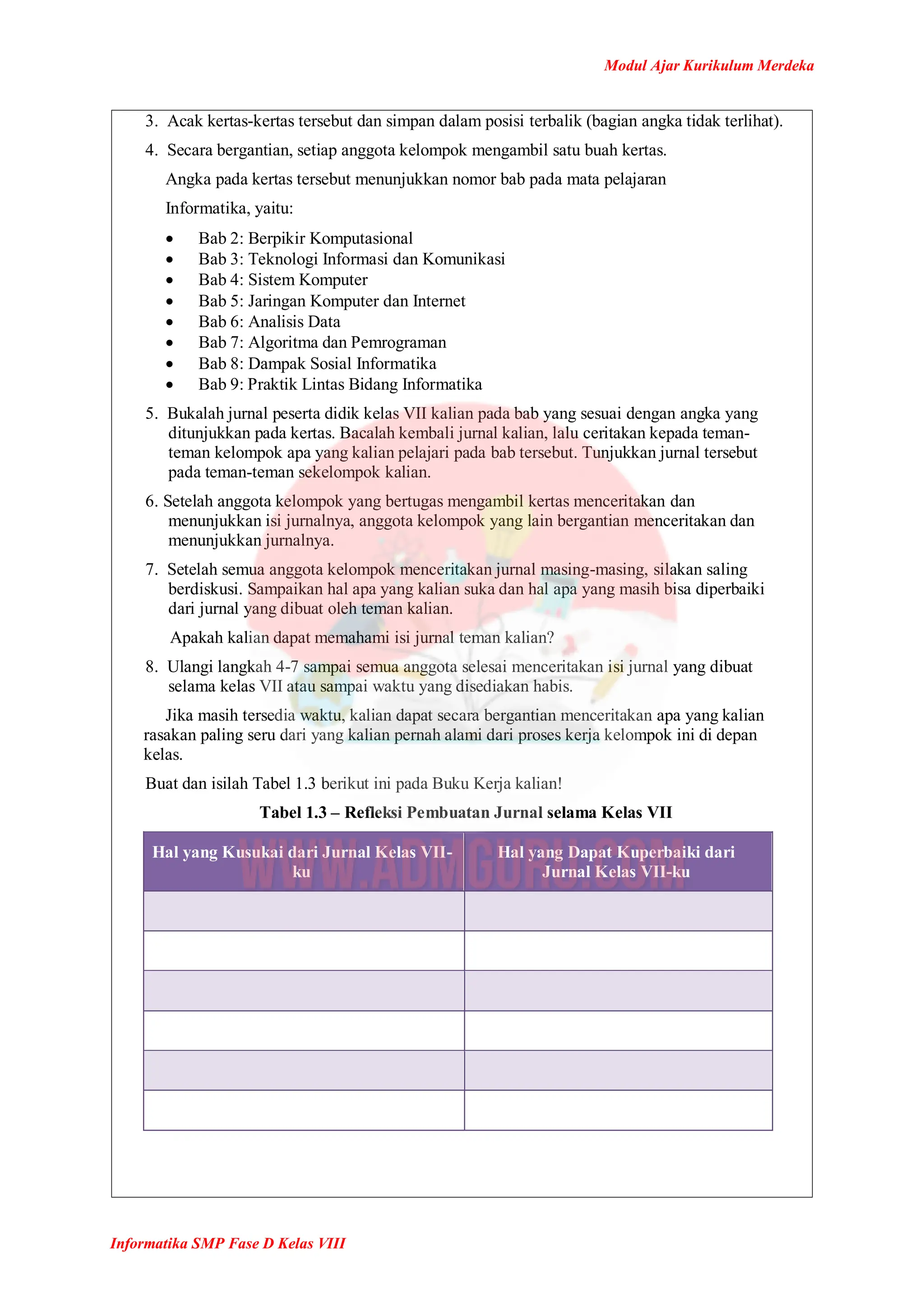 Modul Ajar Informatika Kelas 8 Kurikulum Merdeka | PDF