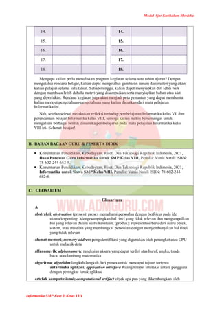 Modul Ajar Informatika Kelas 8 Kurikulum Merdeka | PDF