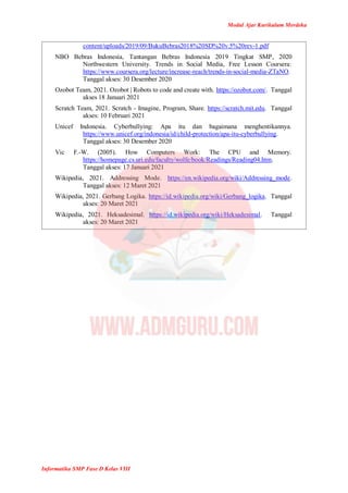 Modul Ajar Informatika Kelas 8 Kurikulum Merdeka | PDF