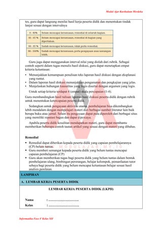 Modul Ajar Informatika Kelas 12 Kurikulum Merdeka | PDF