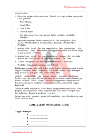 Modul Ajar Informatika Kelas 12 Kurikulum Merdeka | PDF