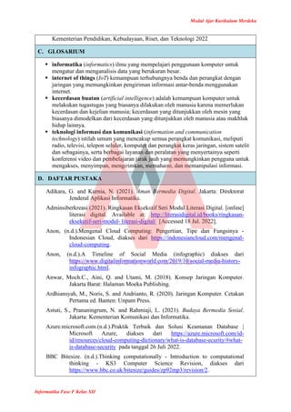 Modul Ajar Informatika Kelas 12 Kurikulum Merdeka | PDF