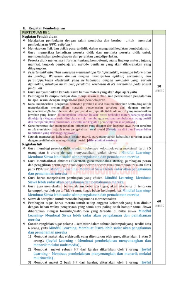 Modul Ajar Informatika Kelas 7 Deep Learning | PDF