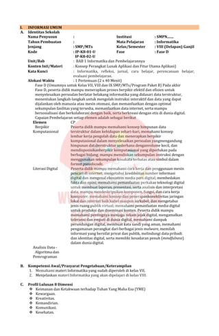 Modul Ajar Informatika Kelas 8 Deep Learning | PDF