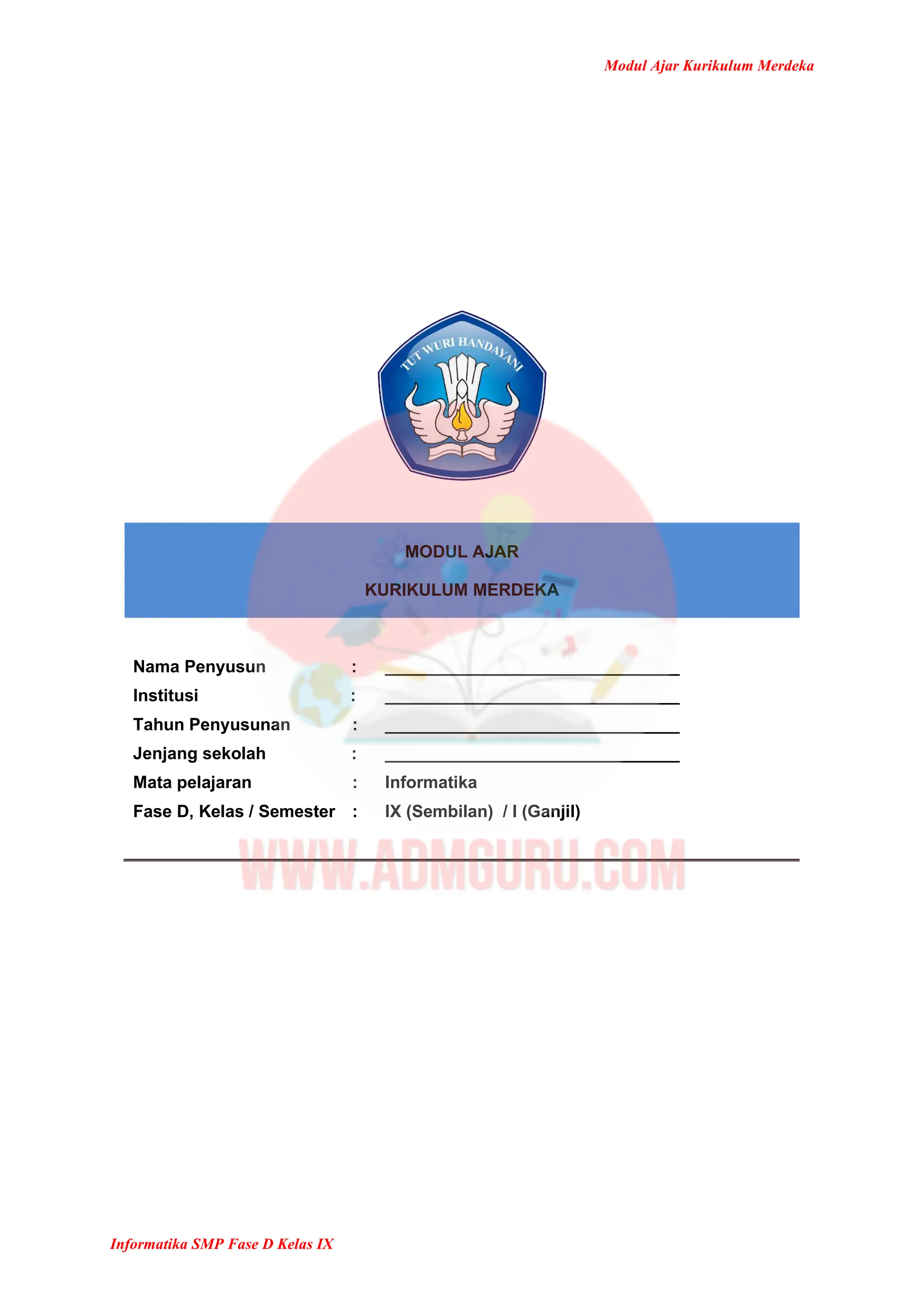 Modul Ajar Informatika Kelas 9 Kurikulum Merdeka | PDF