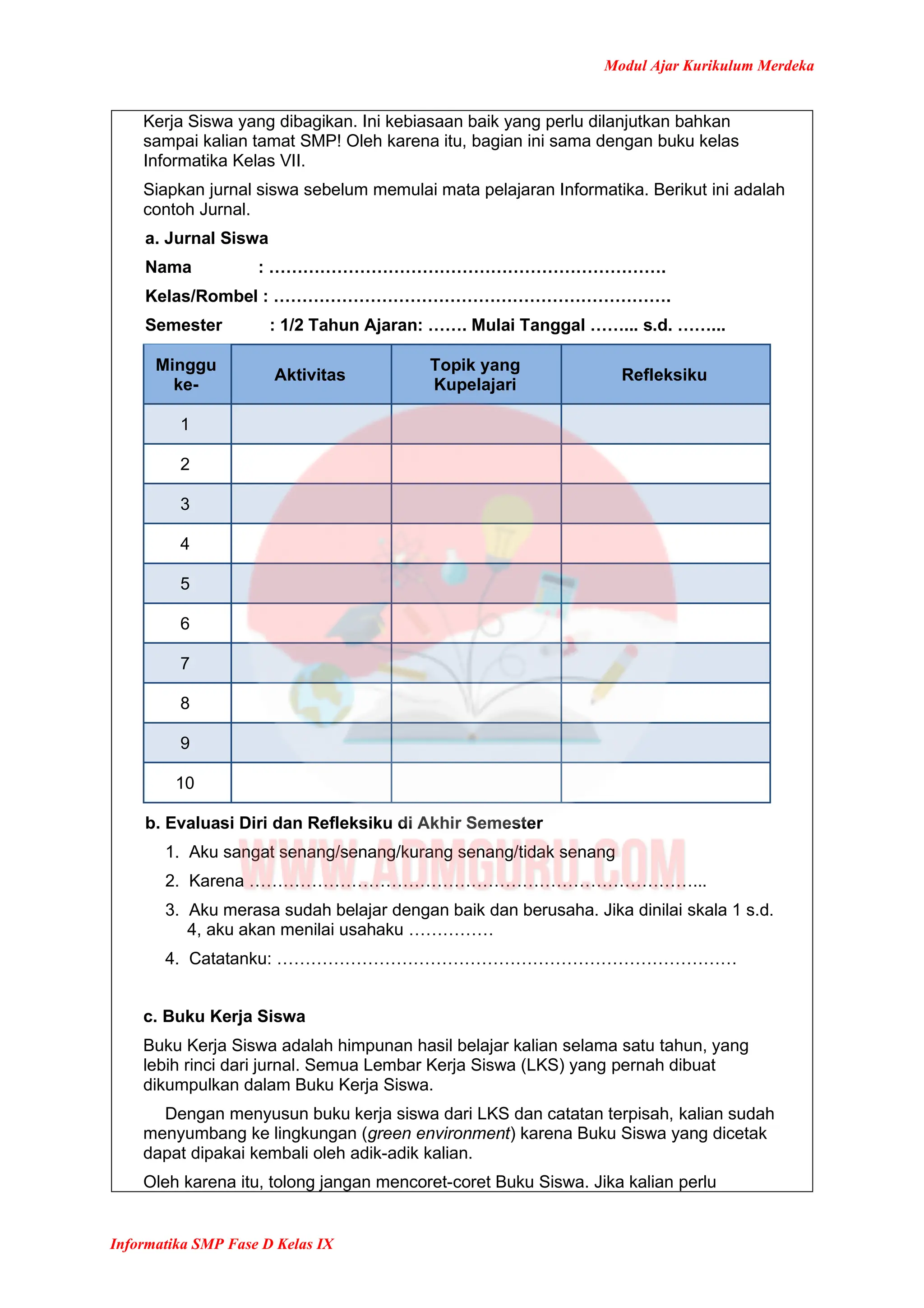 Modul Ajar Informatika Kelas 9 Kurikulum Merdeka | PDF