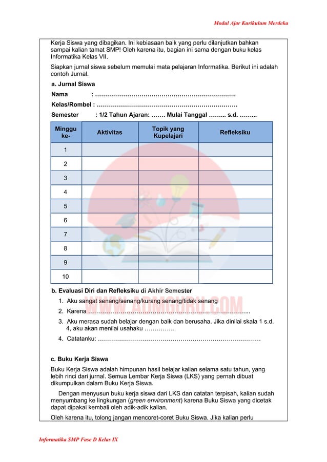 Modul Ajar Informatika Kelas 9 Kurikulum Merdeka | PDF