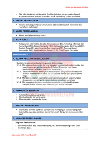 Modul Ajar Informatika Kelas 9 Kurikulum Merdeka | PDF