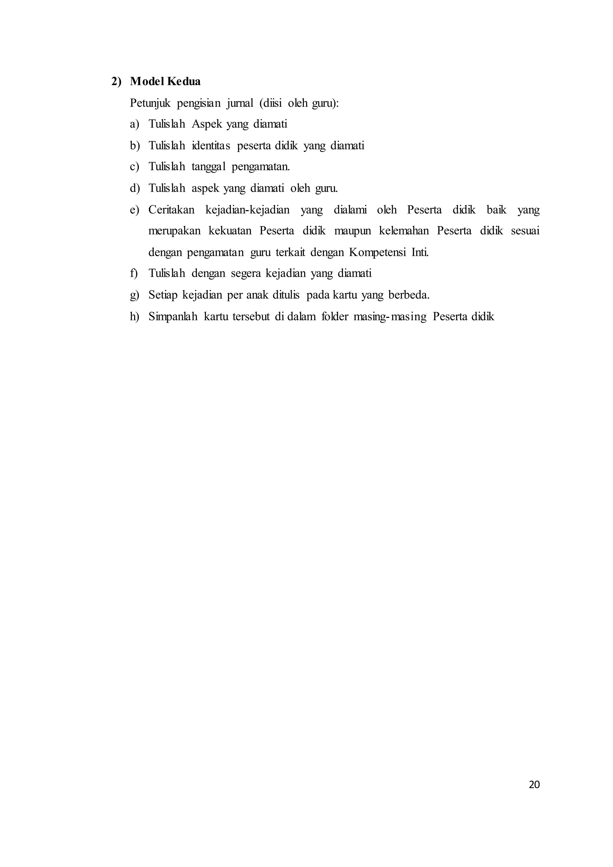 Contoh instrumen dan rubrik penilaian | DOC