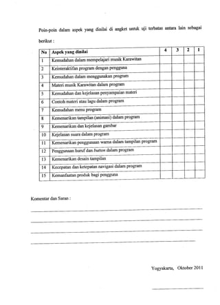 Contoh instrumen penelitian pengembangan | PDF