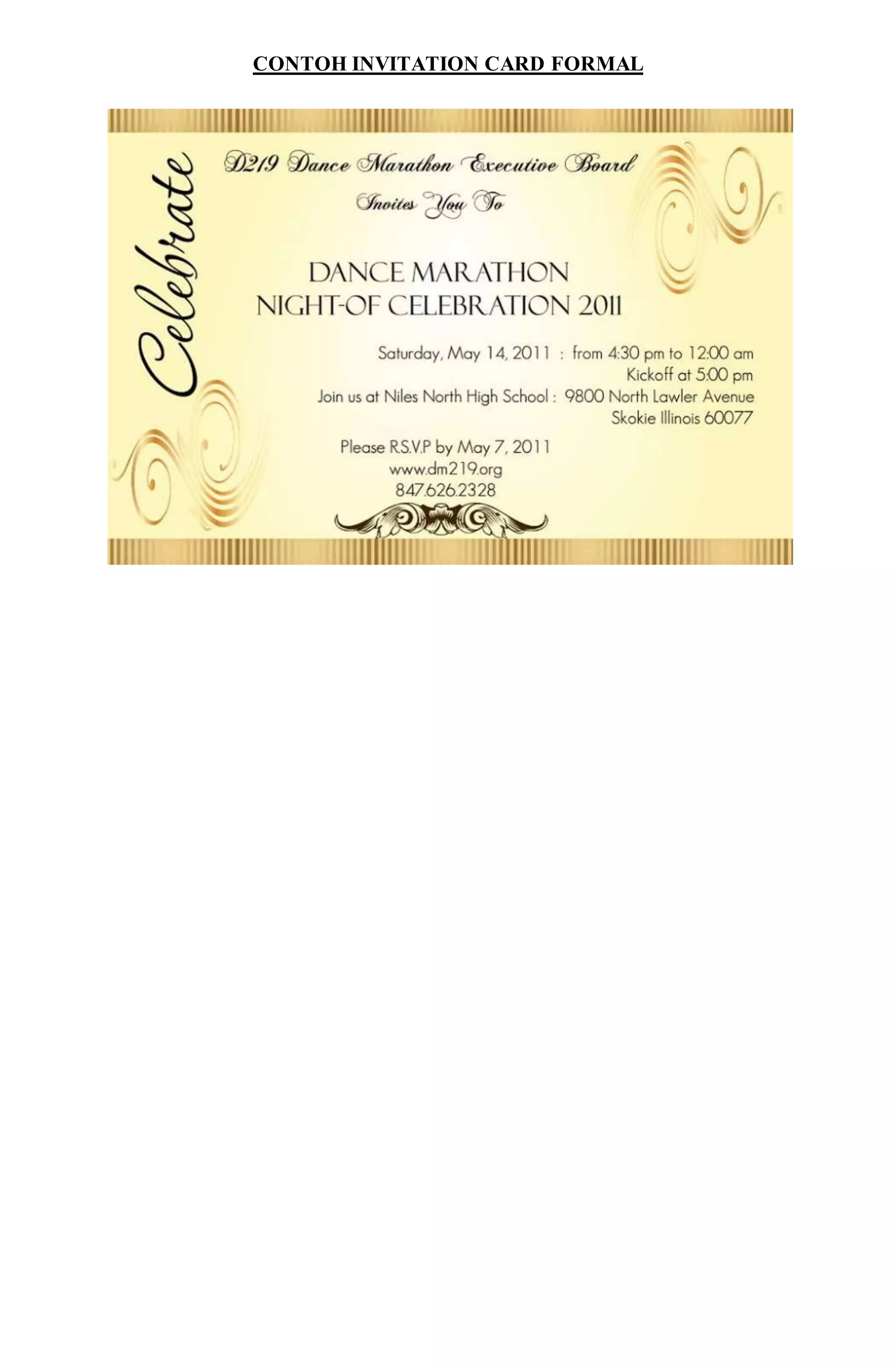 Contoh invitation card informal | PDF