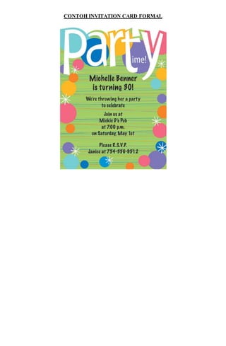 Contoh invitation card informal | DOCX