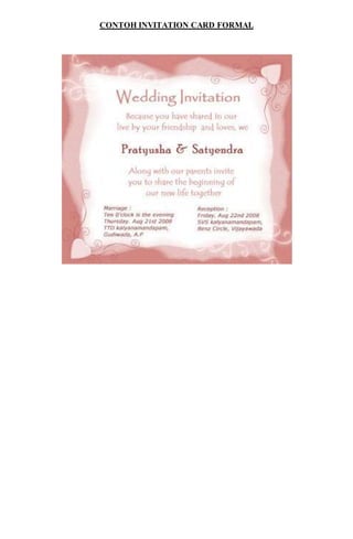 Contoh invitation card informal | PDF