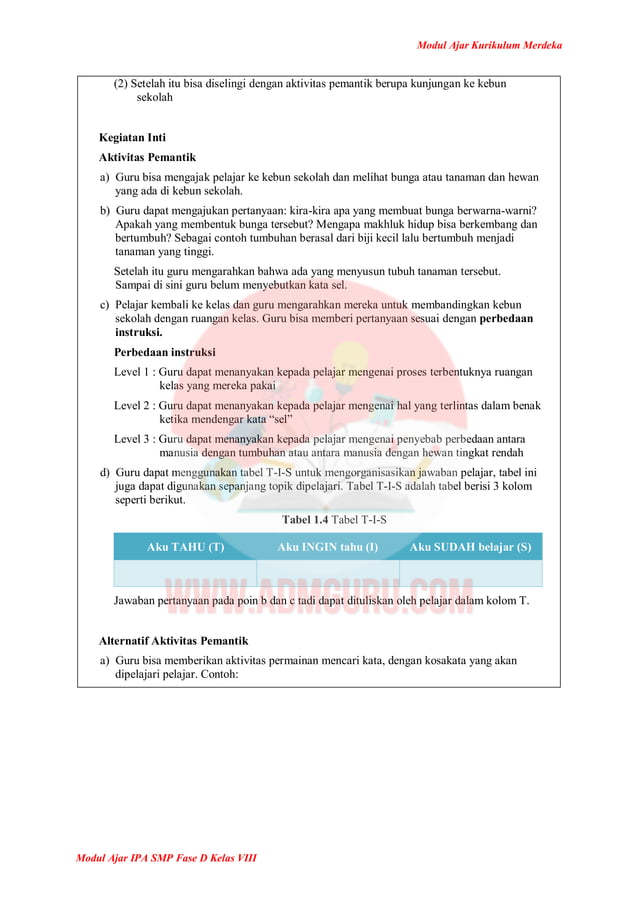 Modul Ajar IPA Kelas 8 Kurikulum Merdeka | PDF