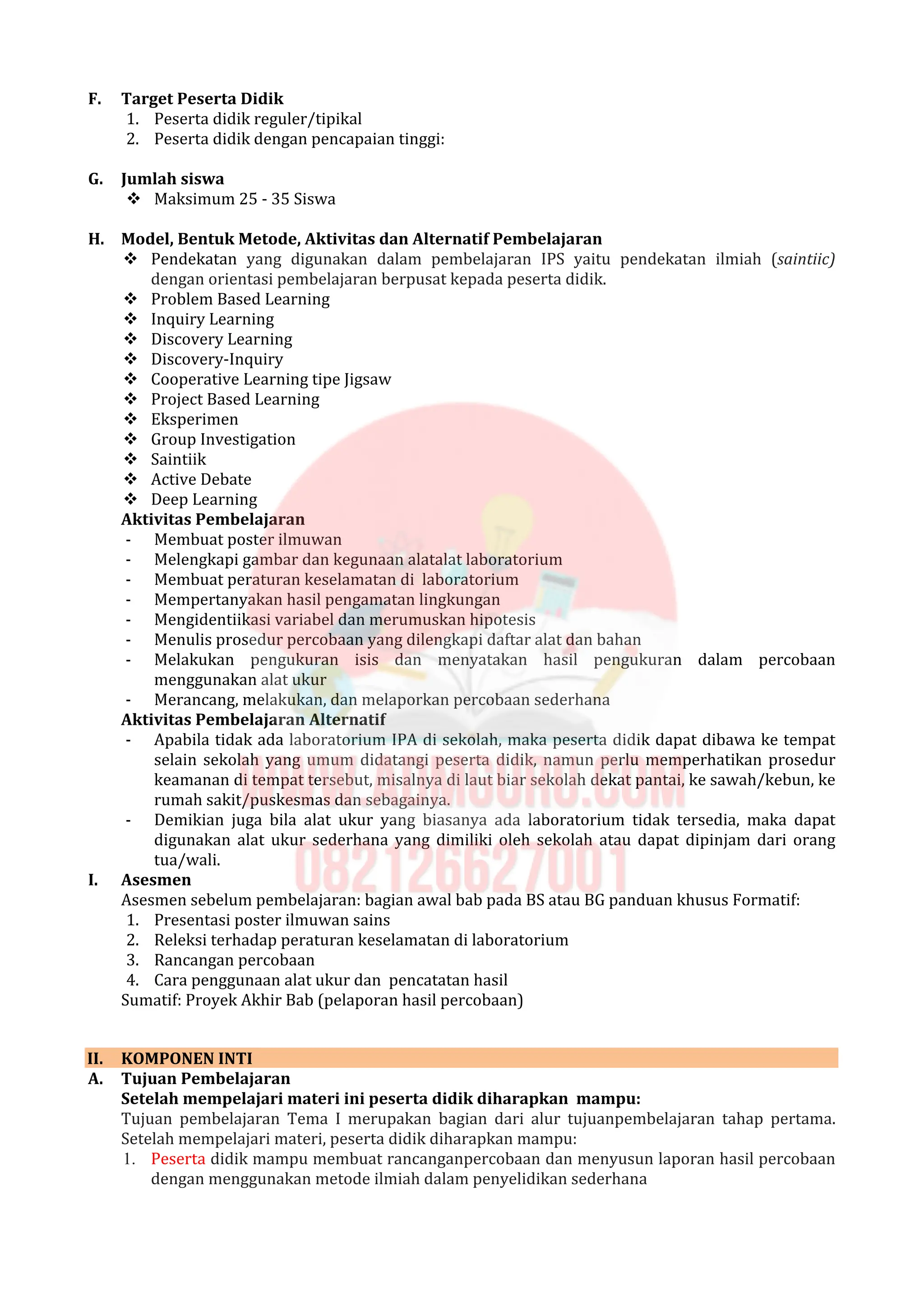 Modul Ajar IPA Kelas 7 Deep Learning Terbaru | PDF