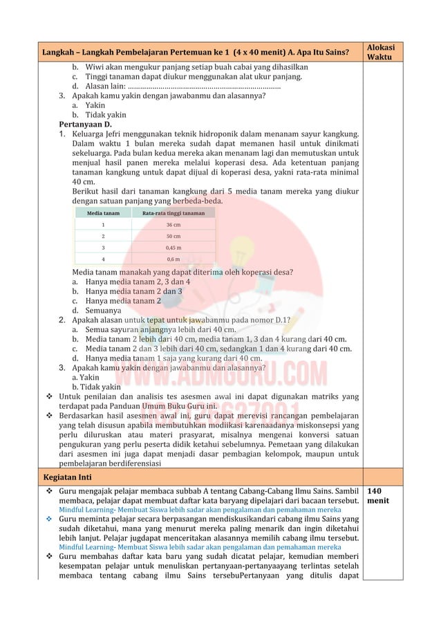 Modul Ajar IPA Kelas 7 Deep Learning Terbaru | PDF