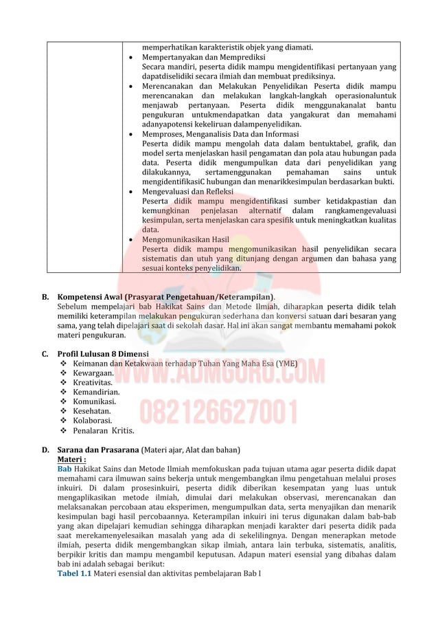 Modul Ajar IPA Kelas 7 Deep Learning Terbaru | PDF