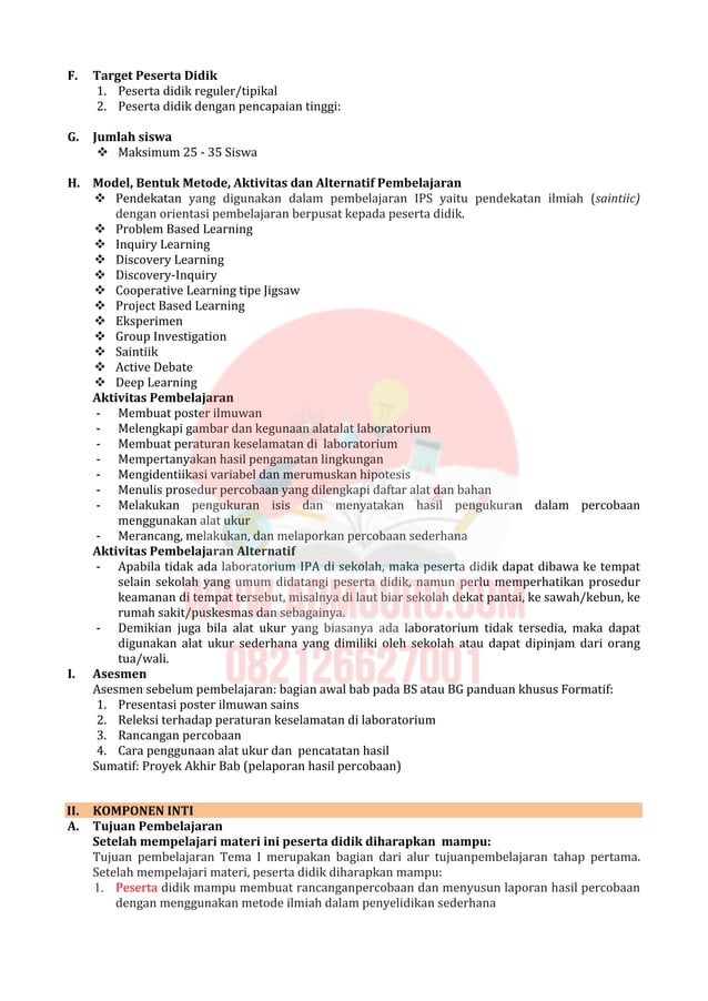 Modul Ajar IPA Kelas 7 Deep Learning Terbaru | PDF