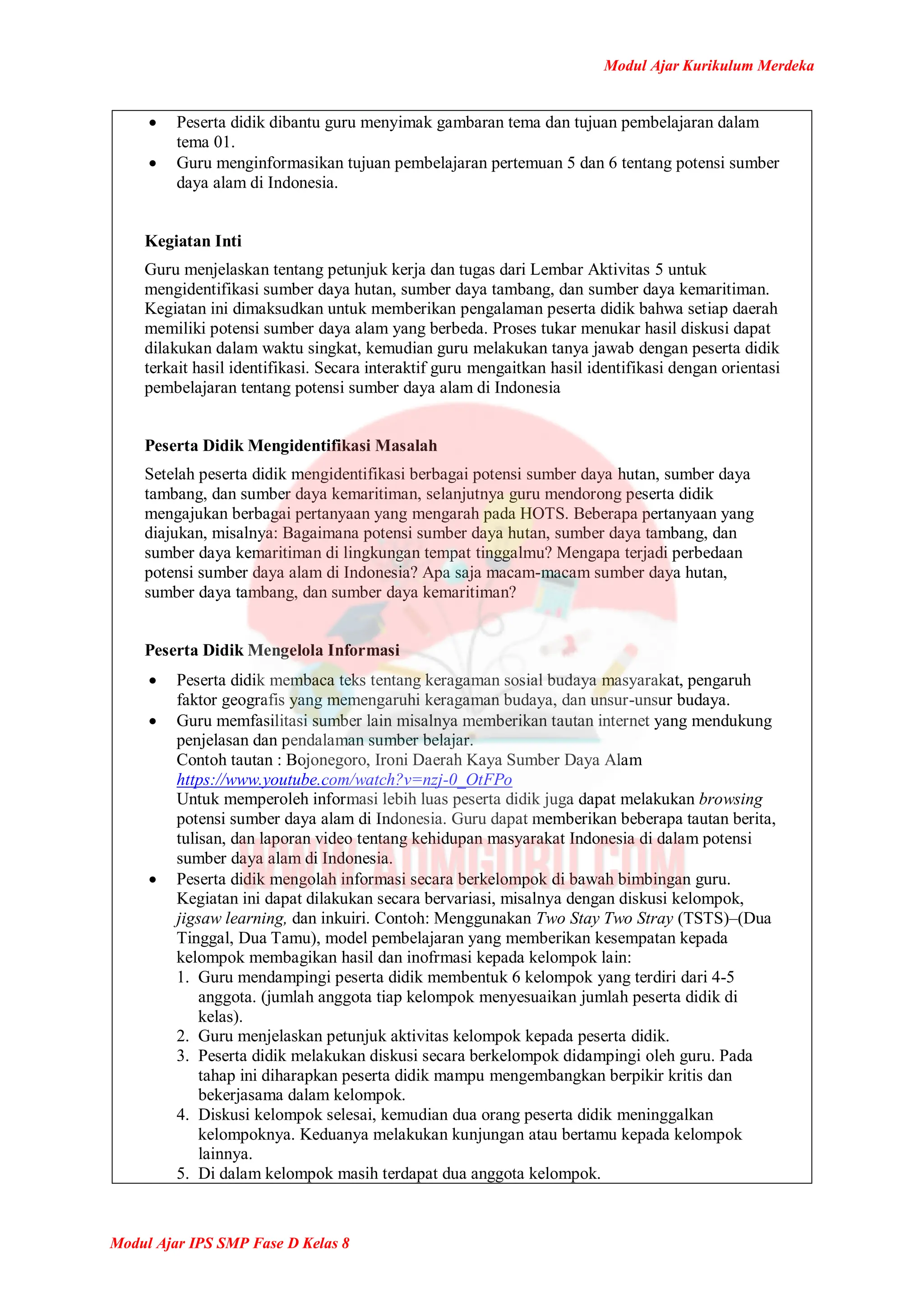 Modul Ajar IPS Kelas 8 Kurikulum Merdeka | PDF