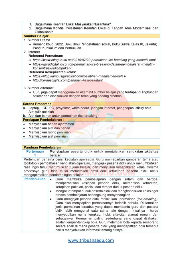 Modul Ajar IPS Kelas 9 Kurikulum Merdeka | PDF