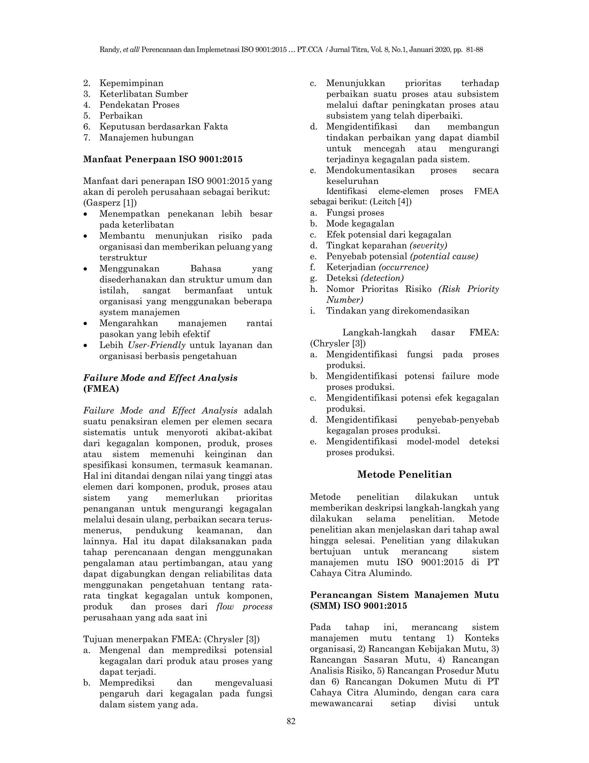 Contoh ISO 9001 di Perusahaan Konsultans | PDF