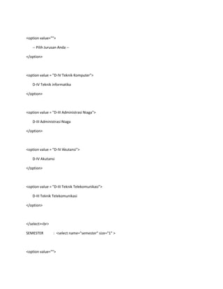 Contoh java script pembuatan data mahasiswa | PDF