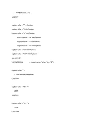 Contoh java script pembuatan data mahasiswa | PDF