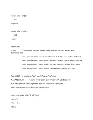 Contoh java script pembuatan data mahasiswa | PDF