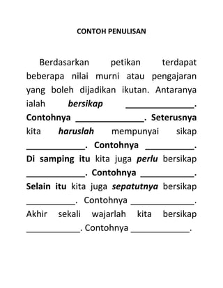 Contoh jawapan penulisan bahagian c | DOCX