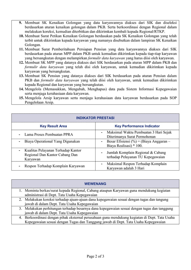 Contoh jobdesc | PDF